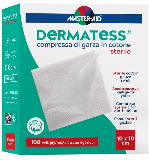 Master-Aid Dermatess Compressa di Garza Cotone Sterile 10X10cm | SuperFarma